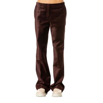 Forte_Forte Pantalon &Eacute;vas&eacute; en Velours - Femme - Pantalons - Brun - Taille: 42 FR