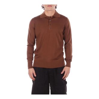 Alpha Studio Polo Quattro Bottoni - - Knitwear - Herren - Braun - L