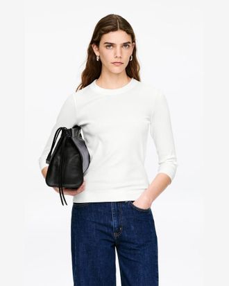 Arket Geripptes Oberteil -Wei&szlig;