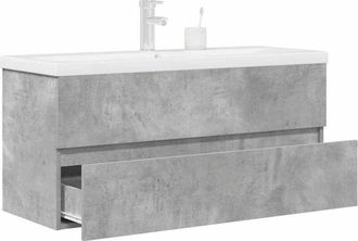 vidaXL Vidaxl - 2-tlg. Badm&ouml;bel-Set Betongrau Holzwerkstoff 405273