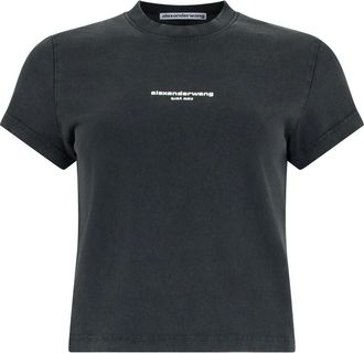 Alexander Wang T-shirt Shrunken - Femme - Tops - Gris - Taille: 36 FR