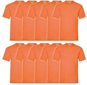 Fruit Of The Loom Lot de 10 t-shirts Valueweight, Orange, XXL