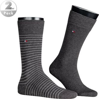 Tommy Hilfiger Herren Socken grau Baumwolle & Mix Gestreift