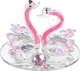 TOPBATHY 1stk Schwan-kristall-Ornament Rosa Schwanenfiguren Aus Glas Paar Schwan Figur Kristalldekorationen Schwan Miniatur Glasfiguren Feng Shui Schwan Figur 