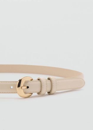 Mango Ceinture fine &agrave; boucle &eacute;cru - Femme - XL - MANGO