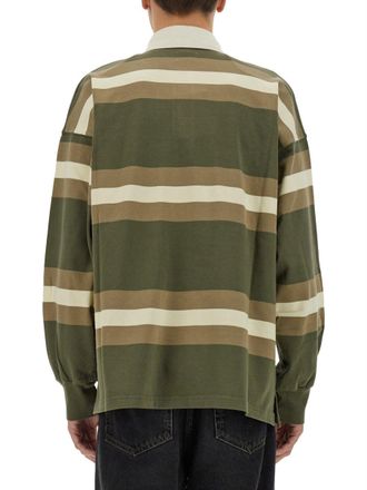 Autry Striped Cotton Polo Shirt - Green