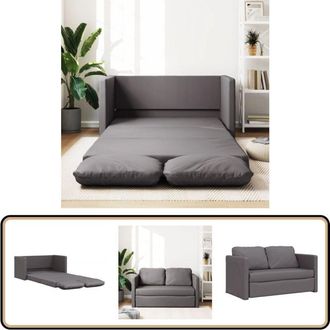 vidaXL Bodensofa mit Schlaffunktion Grau 112x174x55 cm Kunstleder - Bodensofa - Couch - Schlafcouch - Gästebett - Kleines Sofa