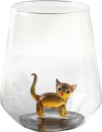 Generic Handgefertigte s&uuml;&szlig;e Katzen-Glastasse - 3D-Katzenfigur, Weinglas ohne Stiel f&uuml;r Katzenliebhaber, Katzenfigur, Glasbecher mit mundgeblasenen Figuren im 