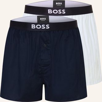 HUGO BOSS 2er-Pack Web-Boxershorts blau