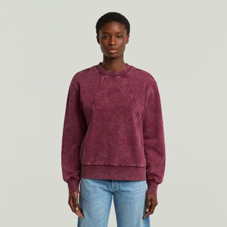 G-Star Washed A-Line Script Sweater - Rot - Damen