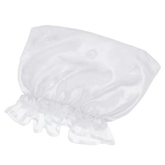 Lurrose Sac &agrave; Main de Mari&eacute;e &Eacute;l&eacute;gant en Satin Blanc Orn&eacute; de Fleurs, Indispensable pour Les Demoiselles Dhonneur Et Les Petites Filles Dhonneur