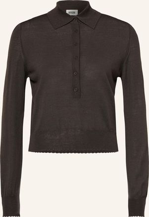 Drykorn Drykorn Strick-Poloshirt Mynerva braun