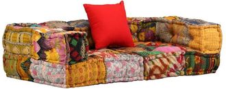 vidaXL 2-Sitzer Modularer Pouf Patchwork Stoff vidaXL