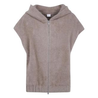 C.T. Plage Gilet &agrave; capuche sans manches - Femme - Pulls - Beige - Taille: 38 FR