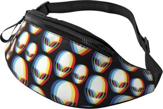Generic H&uuml;fttasche Verstellbarer Bauchtasche 3D-Alien-Muster Multifunktionale Sporttasche F&uuml;r Damen Sport Fahrrad 14X35Cm
