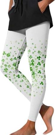 Generic St Legging pour femme, taille haute, leggings anti-roulis, leggings de yoga, leggings de loisirs, pantalons &agrave; enfiler pour personnes &acirc;g&eacute;es, Blanc., 3X