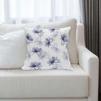 Abakuhaus Mohn Kissenbezug, Retro- Blumen-Anordnungs-dekorative Skizze der Weinlese-Frühlings-Jahreszeit-Blüte, Kissenhülle mit Reißverschluss Beidseitiger Druc