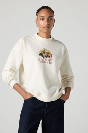 Levi's Collins Sweatshirt mit Mockneck und Grafik - Damen - Wei&szlig; / Wei&szlig;