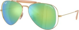 Ray-Ban unisex, Accessoires, Jaune, Taille: 58 MM Outdoorsman II Lunettes de soleil
