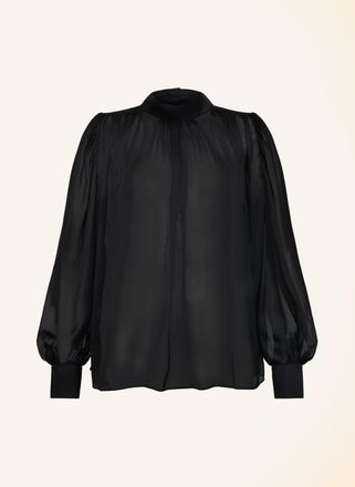 Helene Galwas Langarmbluse Aus Seidenchiffon Bibi schwarz
