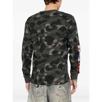 A Bathing Ape Shark-Print Camouflage Sweatshirt - Black