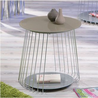 M&S Collection M&s - Table basse ronde 50 cm en verre et métal gris - megane