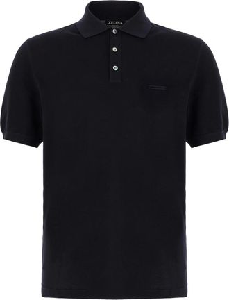 Ermenegildo Zegna Homme, Tops, Bleu, Taille: 2XL Polo Premium en Coton