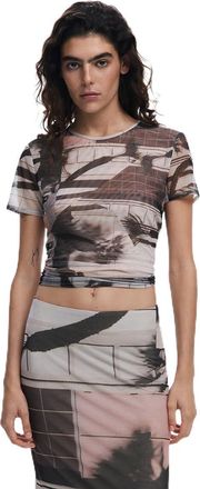 Desigual Damen 25SWTK99 T-Shirt, Black, XS