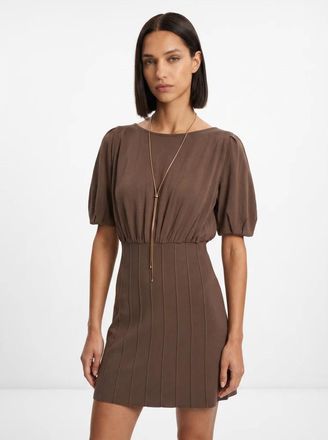 Elisabetta Franchi Femme, Robes, Brun, Taille: 40 FR Knit Mini Dress with Belt