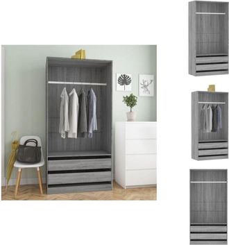 vidaXL Garde-robe Sonoma gris 100x50x200 cm Bois dingénierie - Garderobe - Armoire - Meuble Rangement - Dressing - Commode