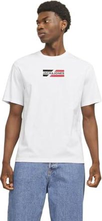 Jack & Jones Jjecorp T-Shirt Graphique SS col Rond Noos, Blanc, XXL Hommes