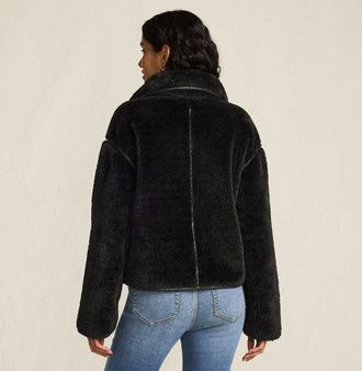 Lands End Webpelzjacke, Damen, Größe:40-42 regular, Schwarz, Polyester, by Lands End