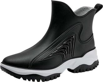 Generico Bottines de pluie pour femme, légères, imperméables pour femme, pour hiver, basses, tronçons, femme, avec poils, bottes en caoutchouc, pour femme, pou