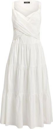 Ralph Lauren Femme, Robes, Blanc, Taille: 36 FR Robe Volant&eacute;e en Coton