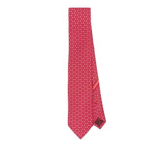 Ferragamo Homme, Accessoires, Rose, Taille: ONE Size Cravate en Soie Rouge Style Rosso