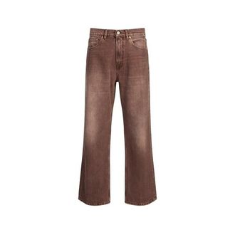 Our Legacy Jeans large d&eacute;lav&eacute; en coton