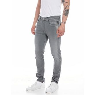 Replay Herren Jeans Anbass Slim-Fit Hyperflex Recycled mit Stretch, Light Grey 095 (Grau), 28W / 32L