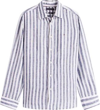 Tommy Hilfiger Bengal Hemd f&uuml;r Herren, Lang&auml;rmlig (Marine)