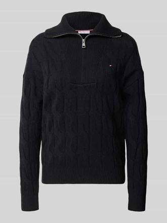 Tommy Hilfiger Relaxed Fit Troyer aus reiner Wolle