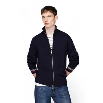 Tommy Hilfiger Wollmischung Zip-Through-Pullover - - Knitwear - Herren - Blau - XL