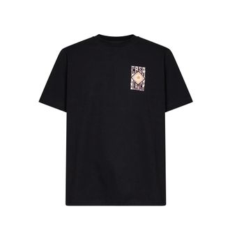 Casablanca Homme, Tops, Noir, Taille: L T-shirt c&ocirc;tte