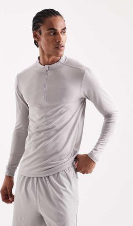 Capo Active Core - T-shirt &agrave; manches longues et col zipp&eacute; - Gris clair
