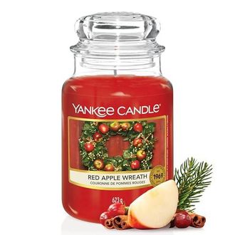 Yankee Candle Company Duftkerze im Glas (gro&szlig;) | Red Apple Wreath | Kerze mit langer Brenndauer bis zu 150 Stunden | Perfekte Geschenke f&uuml;r Frauen