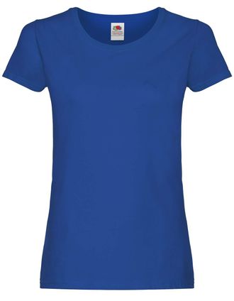 Fruit Of The Loom Original T Lady-Fit Damen T-Shirt tailiert, Größe:S, Farbe:royal