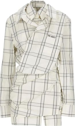 The Attico Femme, Robes, Beige, Taille: 34 FR Asymmetric Shirt Dress