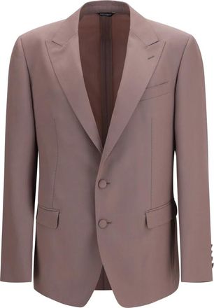 Dolce & Gabbana Einknopf-Wollpopeline-Sakko - - Jackets - Herren - Braun - M