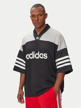 adidas T-Shirt Adicolor oversize Football Jersey KS7546 Schwarz Oversize