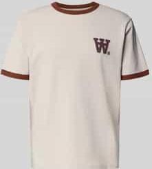 Wood Wood T-Shirt mit geripptem Rundhalsausschnitt Modell Parker