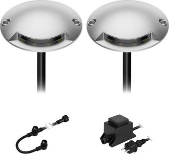 LEDs Com LED Boden-Aufbau-Leuchte Bunda, 1-flammig, für außen, befahrbar, kalt-weiß, 2er Set