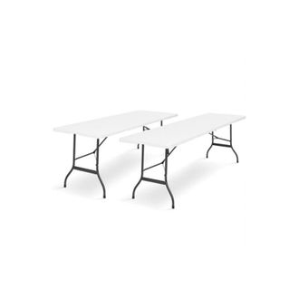 IDMarket Idmarket - Lot de 2 tables pliantes portables 180 cm pour camping ou réception